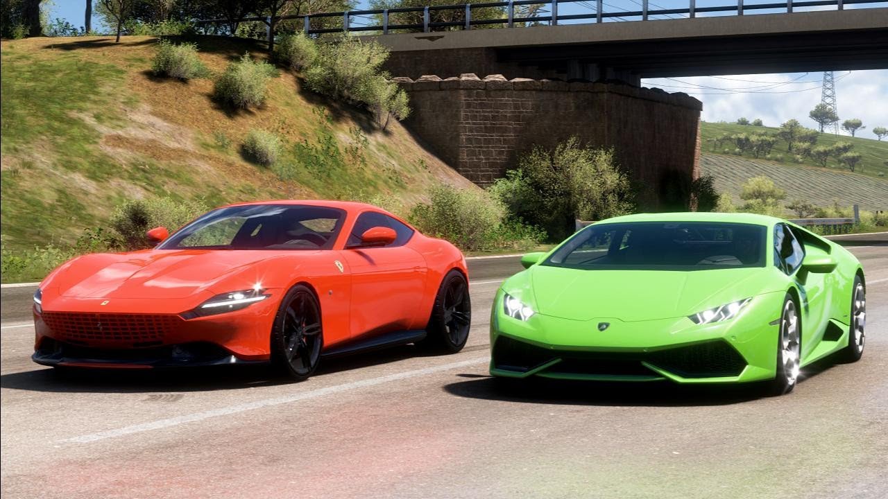 FH5 DRAG RACE! Lamborghini Huracan Vs Ferrari Roma - YouTube