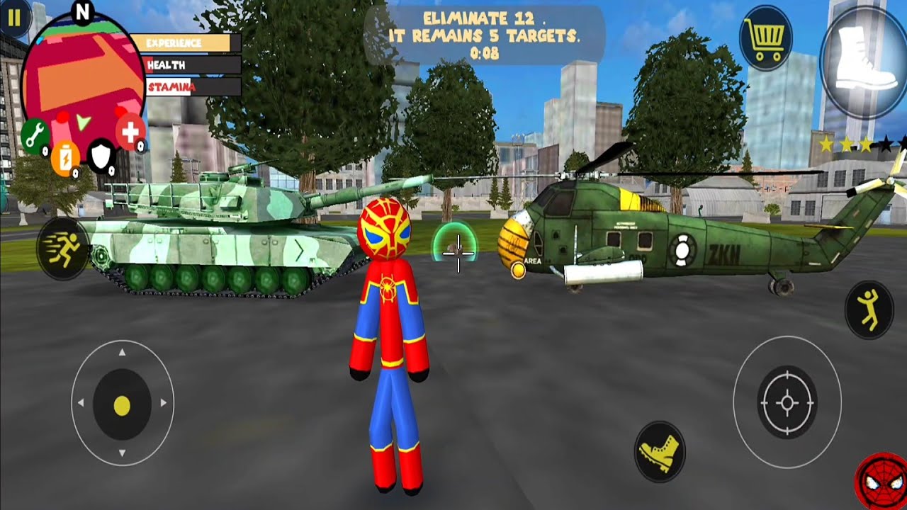Spiderman Stickman Rope Hero Gangster killing Simulator #33- Android ...