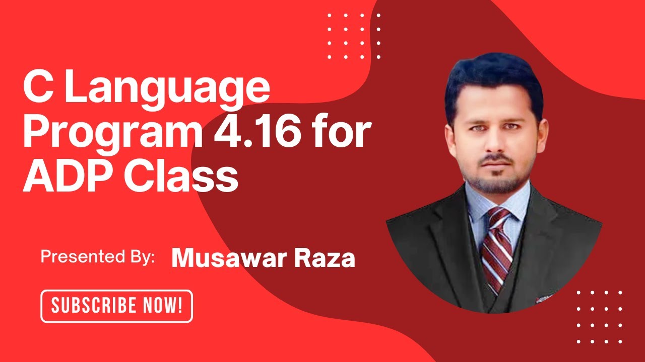 C Language for Beginners | Chapter 4 Program 4.16 It series book - YouTube