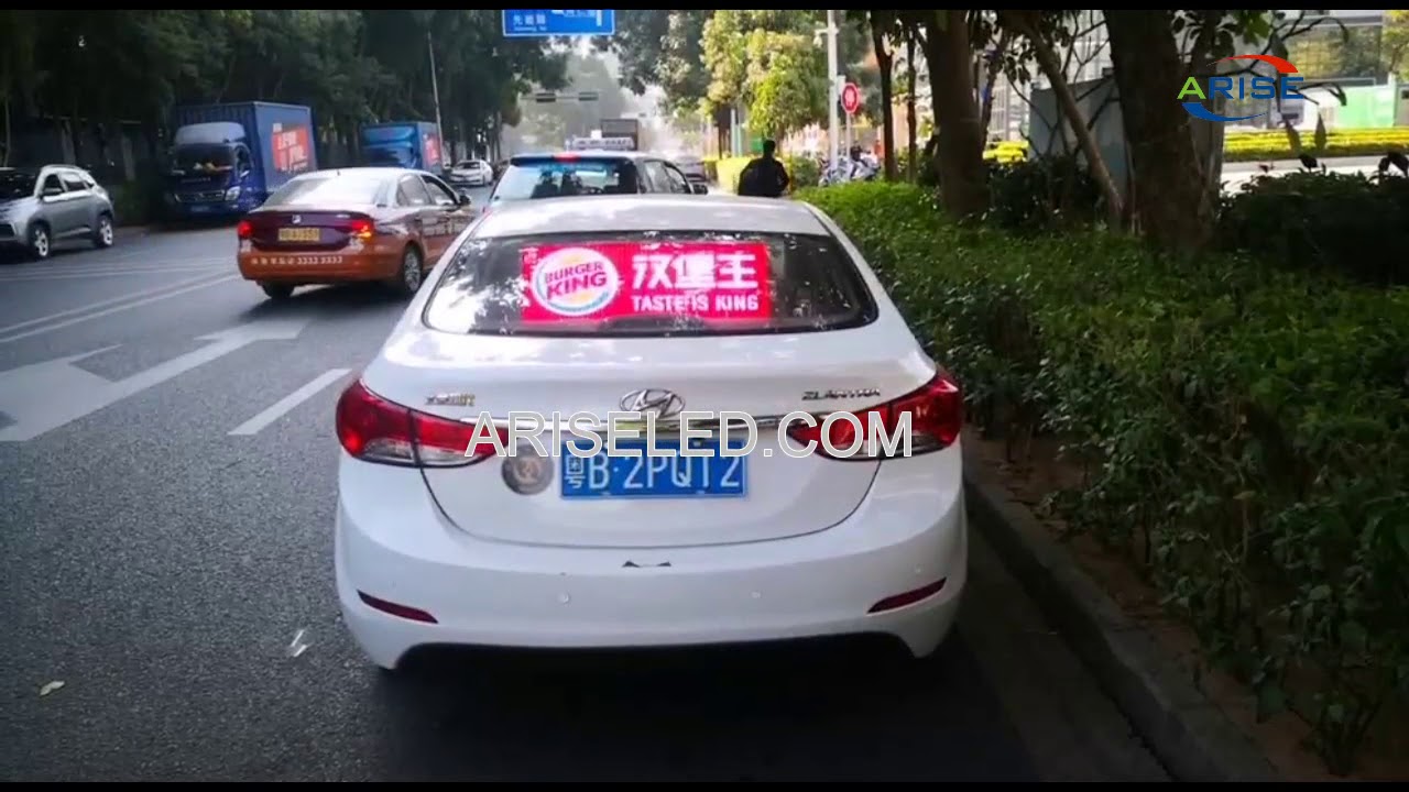 Car rear window side window glass transparent LED display for ...