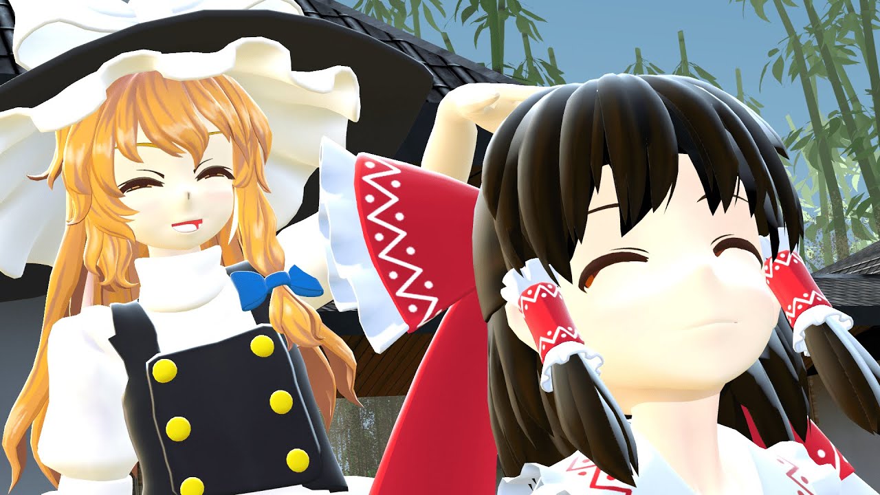 [SFM] Reimu and Marisa find weapons then pat each other - YouTube