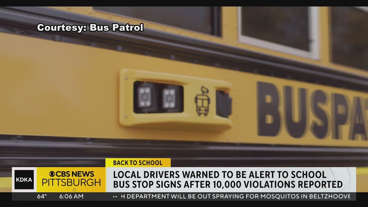 Drivers getting warned about bus stop signs as school starts - YouTube