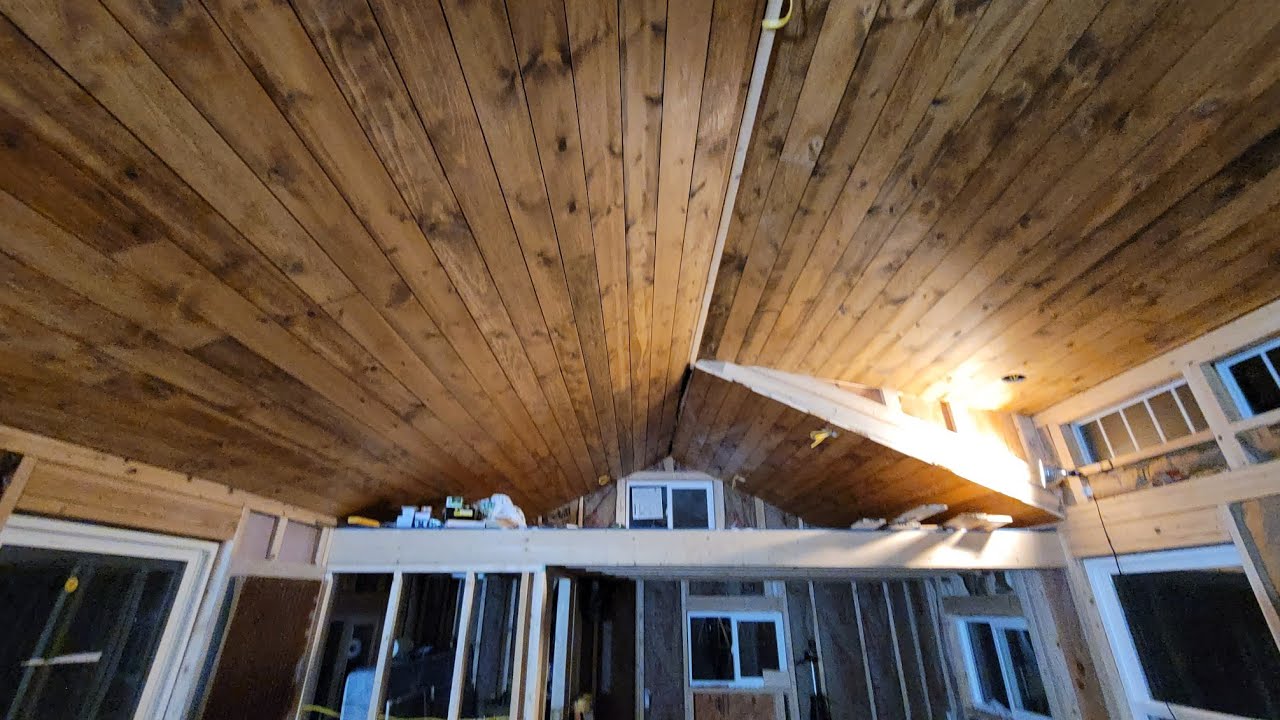 Cabin Ceiling is Done! - YouTube