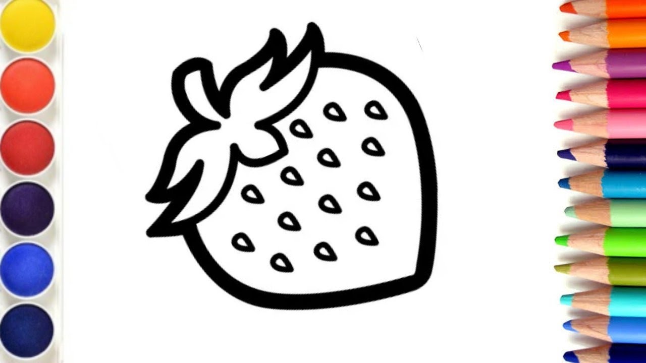 How to draw cute strawberry🍓| Draw strawberry easy step by step, 8 ...