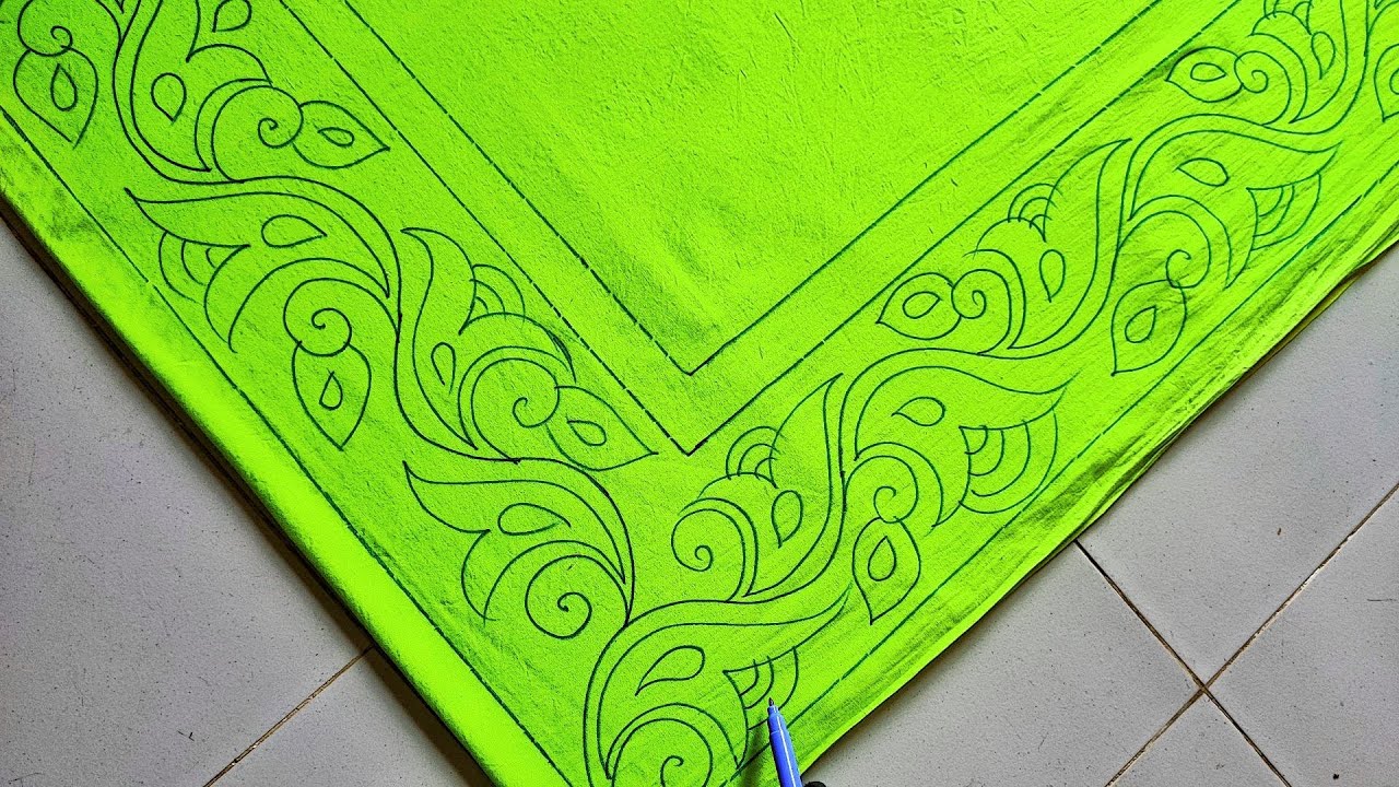 nakshi katha design drawing tutorial.nokshi katha design.how to draw a ...