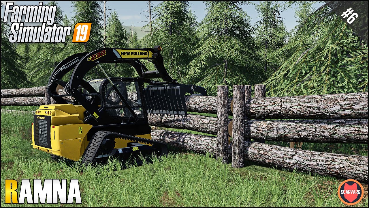 HOW TO BUILD A LOG FENCE IN FS19 FOR YOUR PASTURE. ⭐ Ramna #6 ⭐ Farming ...