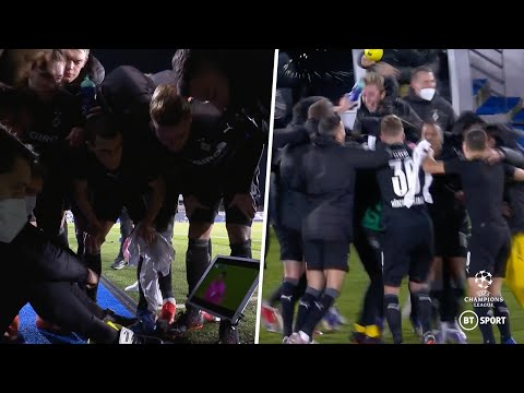 Incredible scenes as Gladbach watch themselves qualify for Champions League last 16...on a tablet!
