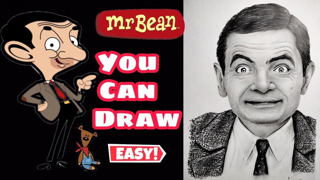 Mr Bean step by step drawing | Drawing tutorial | Mr bean drawing - YouTube