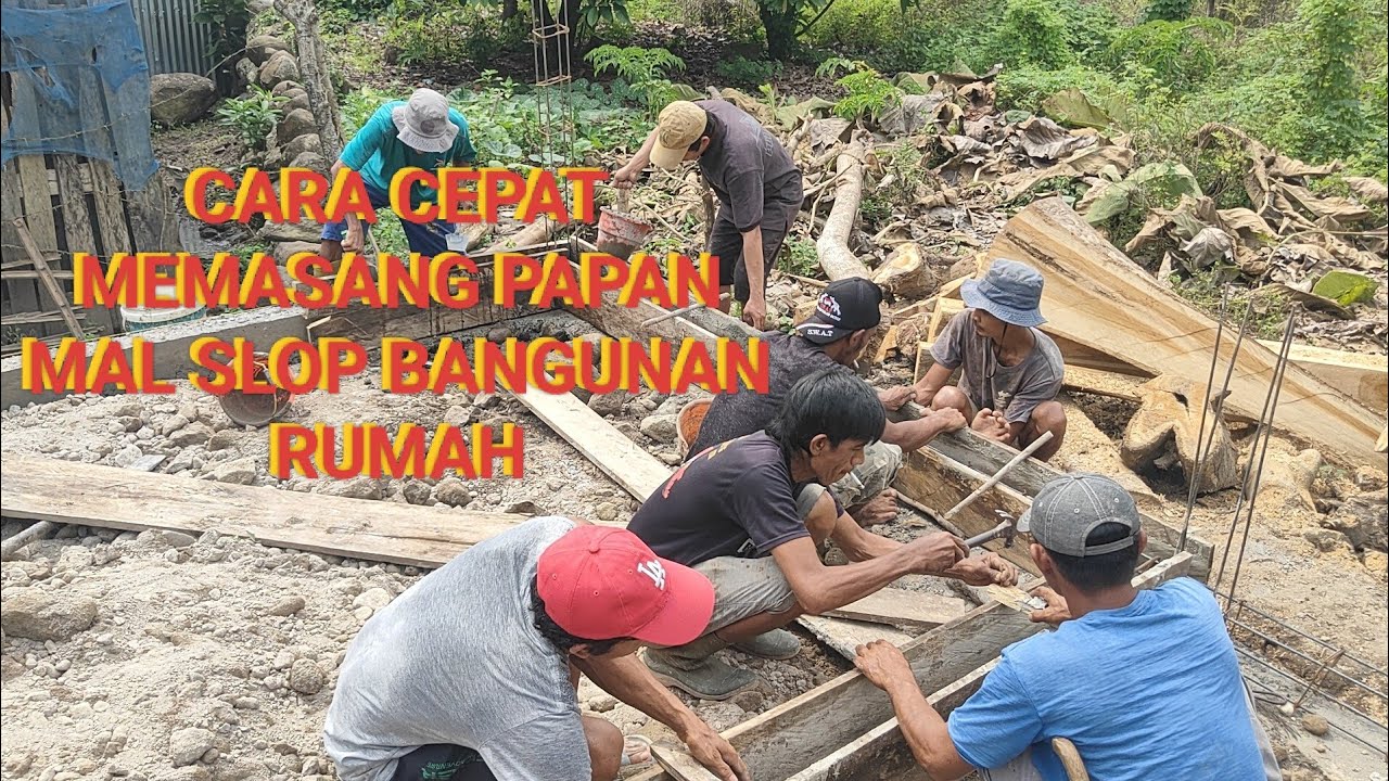 pemasangan papan mal slop bangunan - YouTube