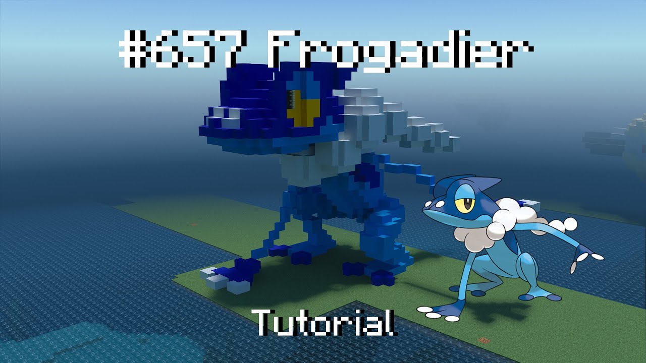 How to build a Pokémon frogadier statue in minecraft (Tutorial) - YouTube