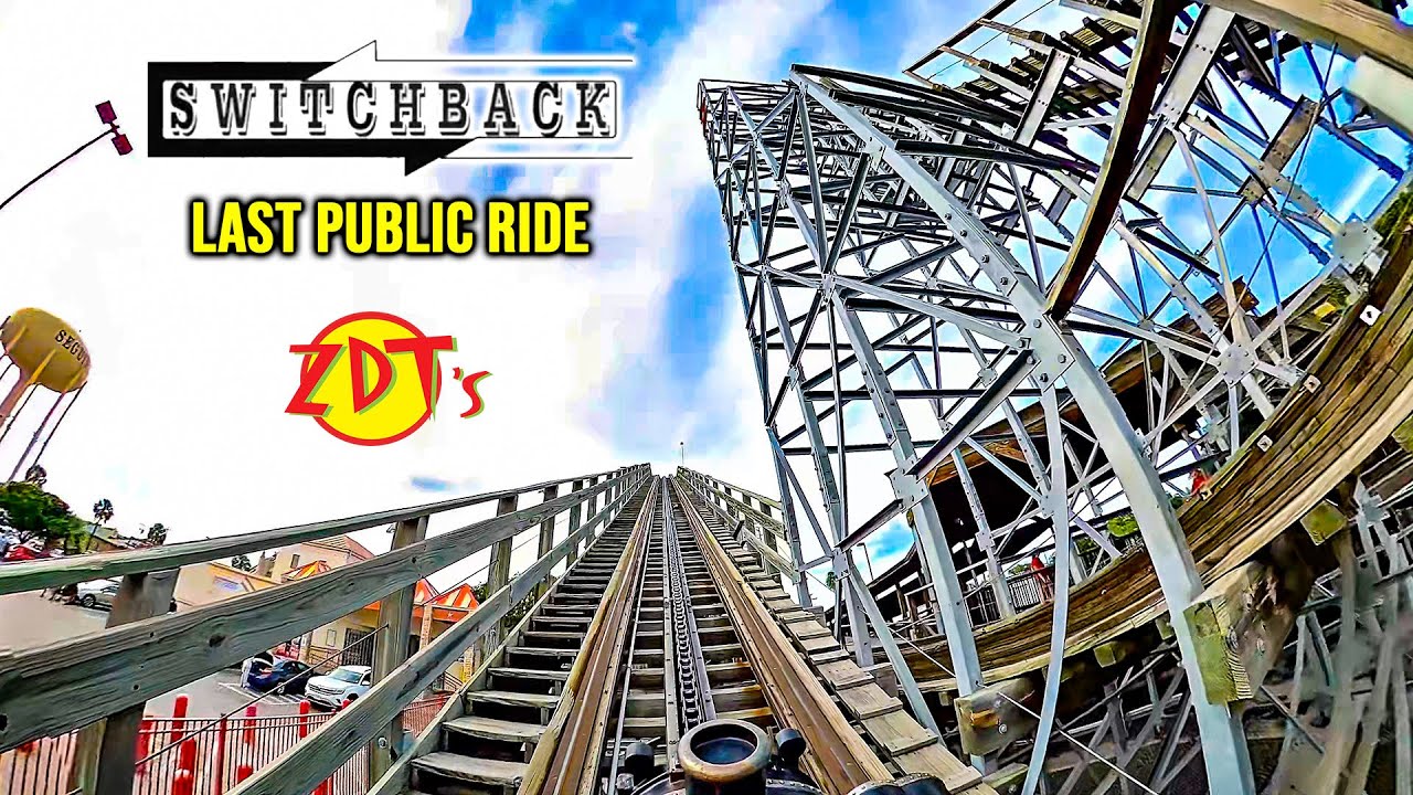 Last Public Ride Switchback Roller Coaster On Ride Front Seat 4K POV ...
