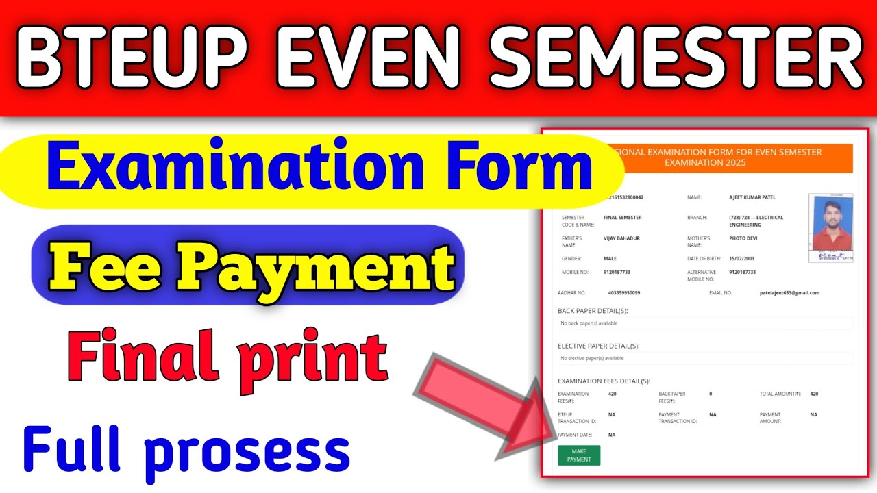 Bteup Even Semester examination fee Payment || examination Fees Payment कैसे करे || fees payment ...