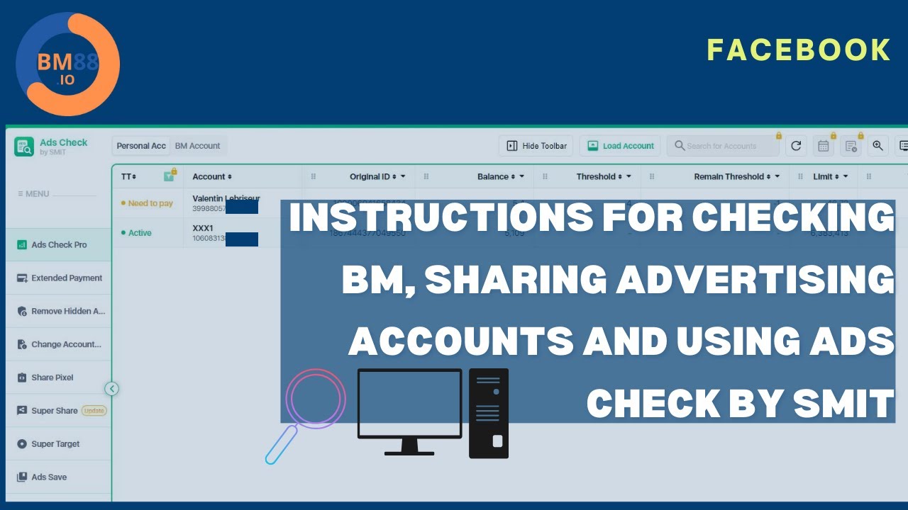 Instructions for checking BM, sharing advertising accounts and using ...