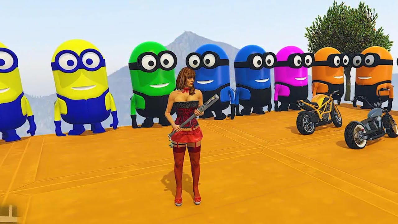 Young Girl Takes on Colorful Minions in Epic Battle - YouTube
