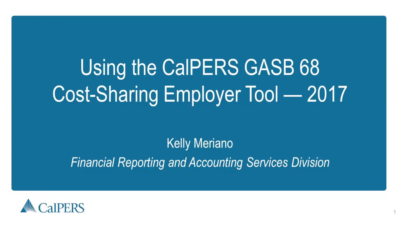 CalPERS GASB 68 Employer Tool Instructions – 2017 - YouTube