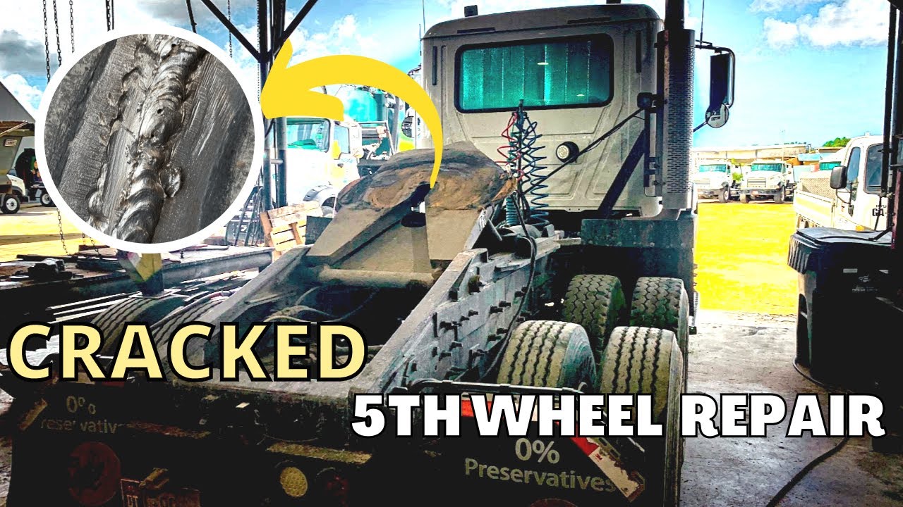 REPAIR CRACKED 5TH WHEEL - gouging and stick welding - YouTube