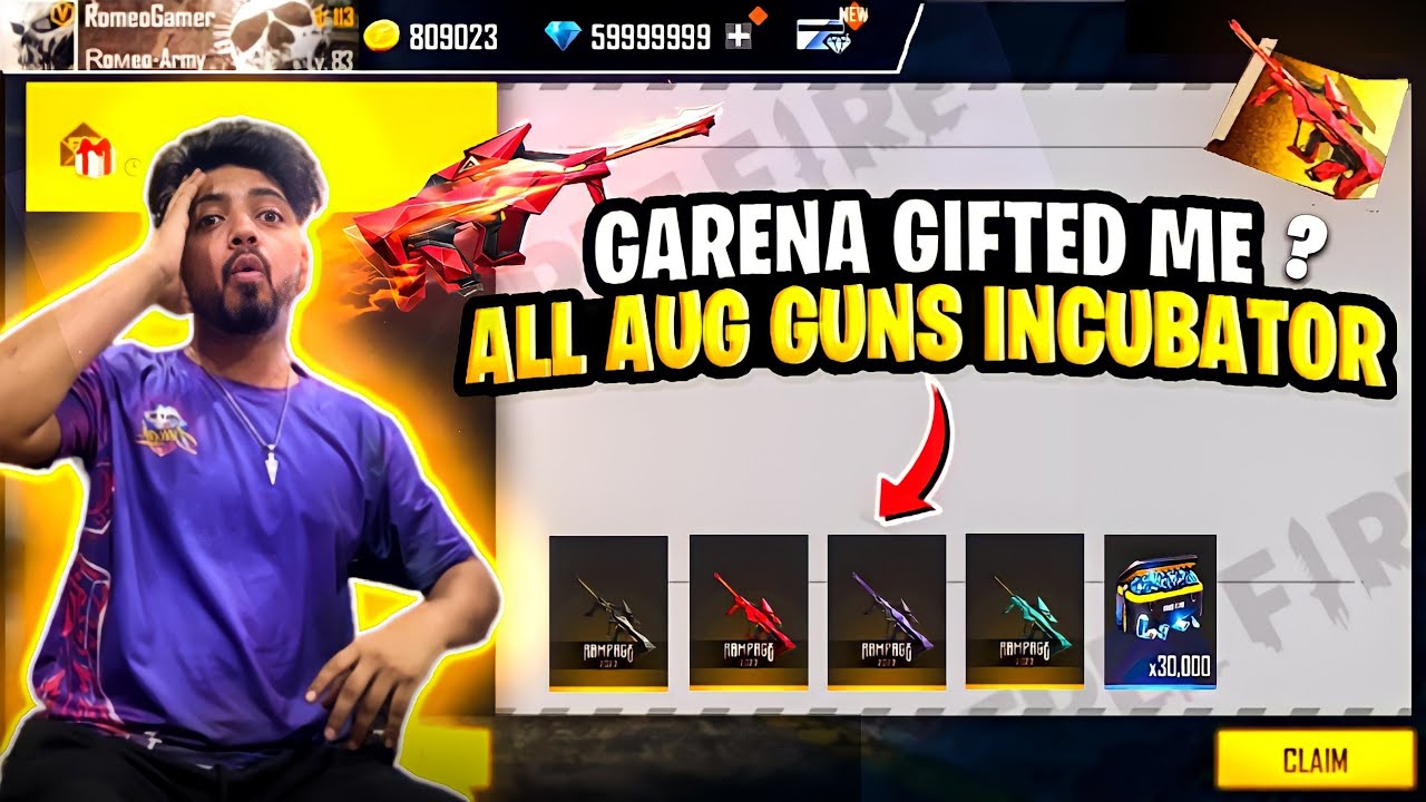 Garena Gifted Me All Aug Guns New Incubator😱- Garena Free Fire - YouTube