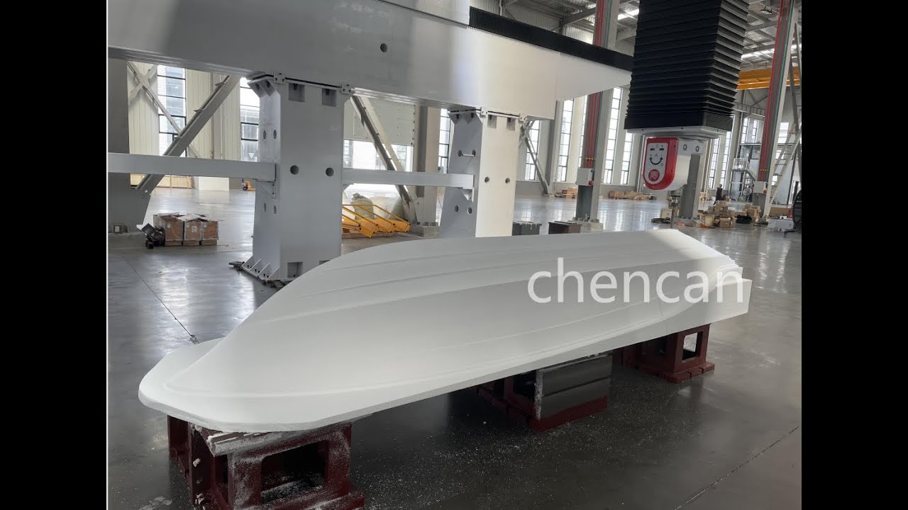 large size 5 axis cnc router for shipyacht boat mold - YouTube