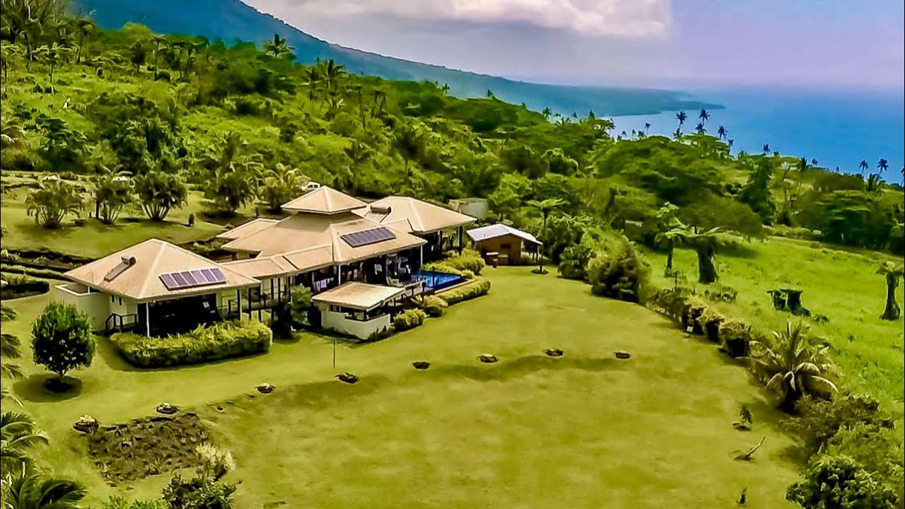 Panoramic postcard ocean and island views from TAGIMOUCIA ESTATE on ...