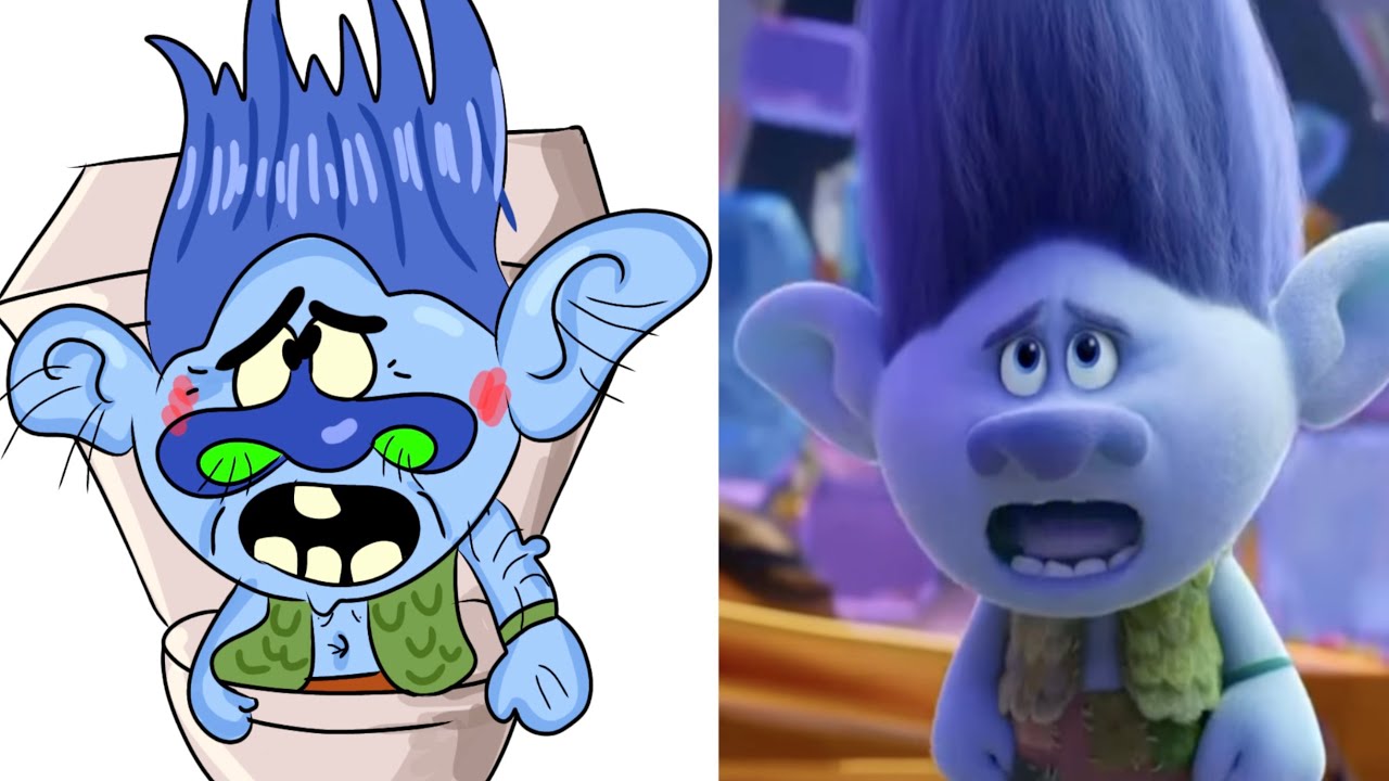 branch Skibidi toilet from trolls band together 🧌 🚽 trolls 3 funniest ...