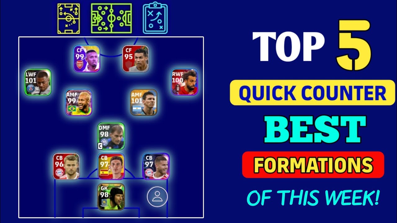 Top 5 New Formation For Quick Counter In eFootball 🔥 | eFootball Quick ...