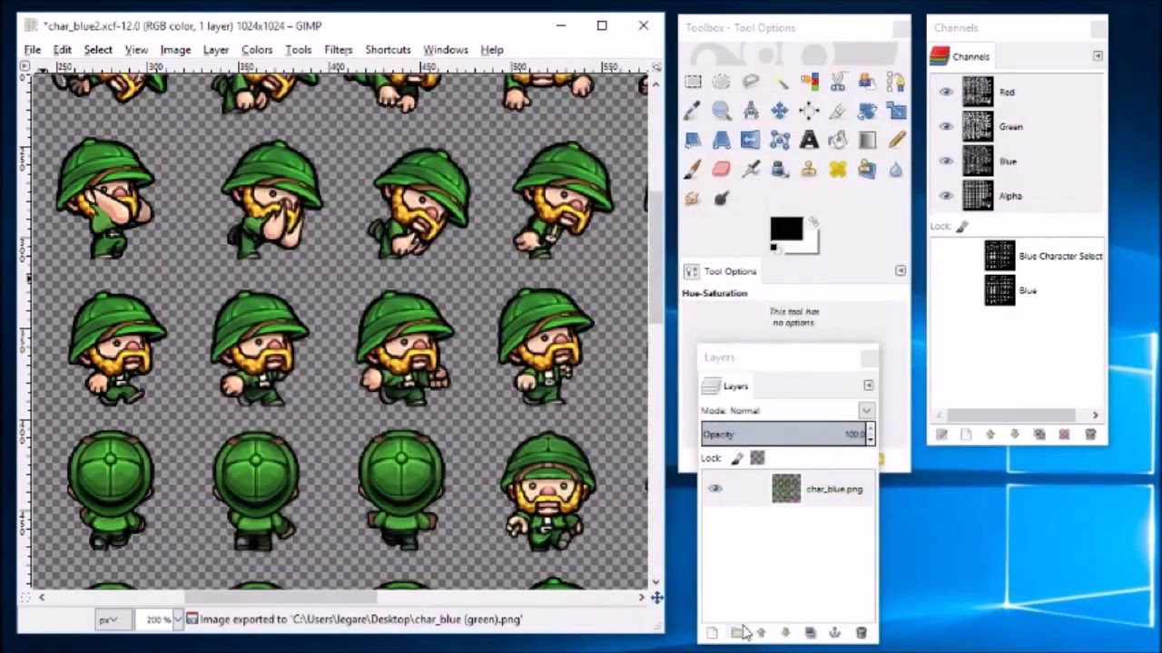 GIMP tutorial : Changing the color of a Spelunky character from an ...
