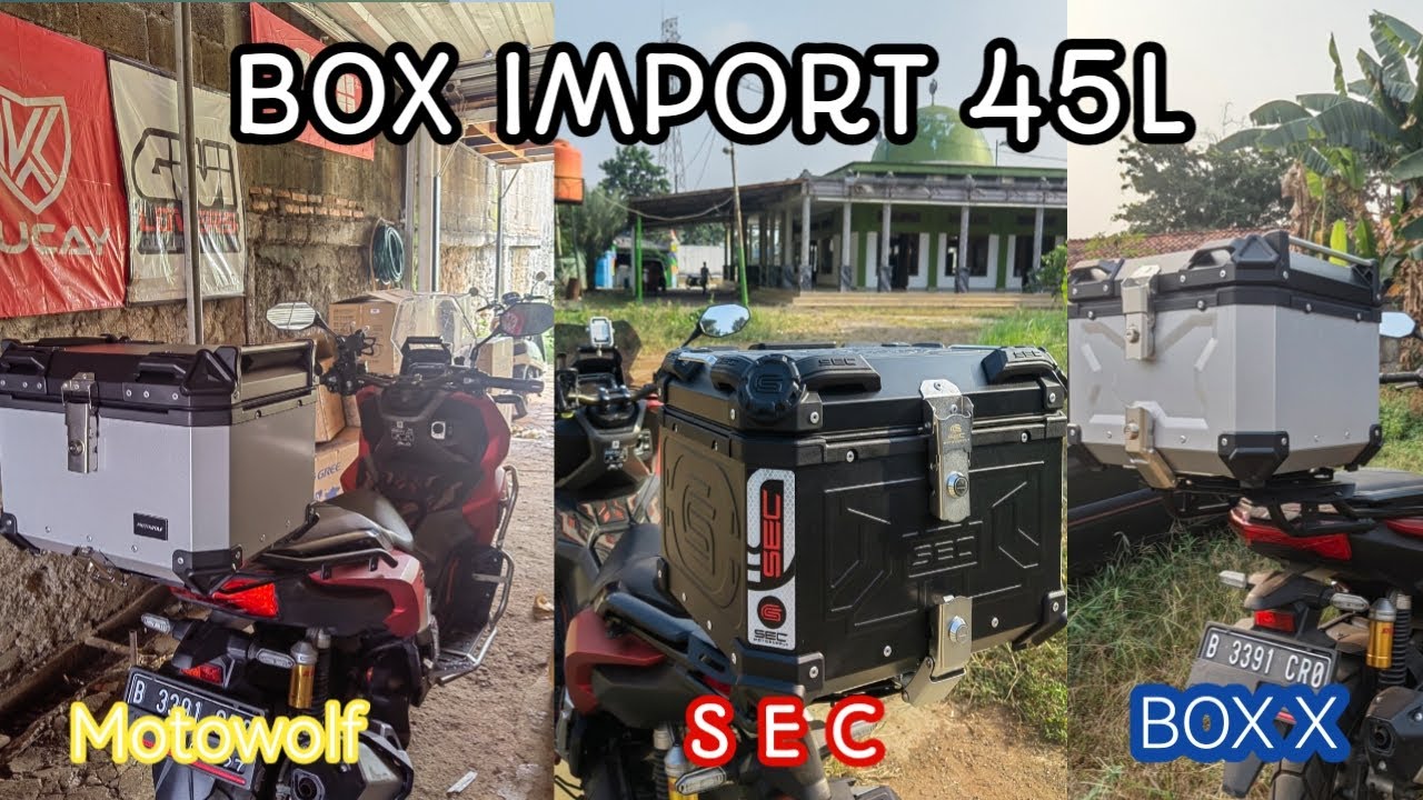 Perbandingan Box Import motowolf SEC Box X 🏍️ Lebih bangus mana - YouTube