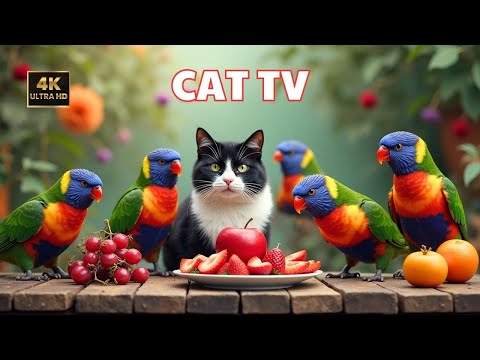 Cat TV : Beautiful Birds and Adorable Squirrels 🐿️ Videos for Cats to Watch
