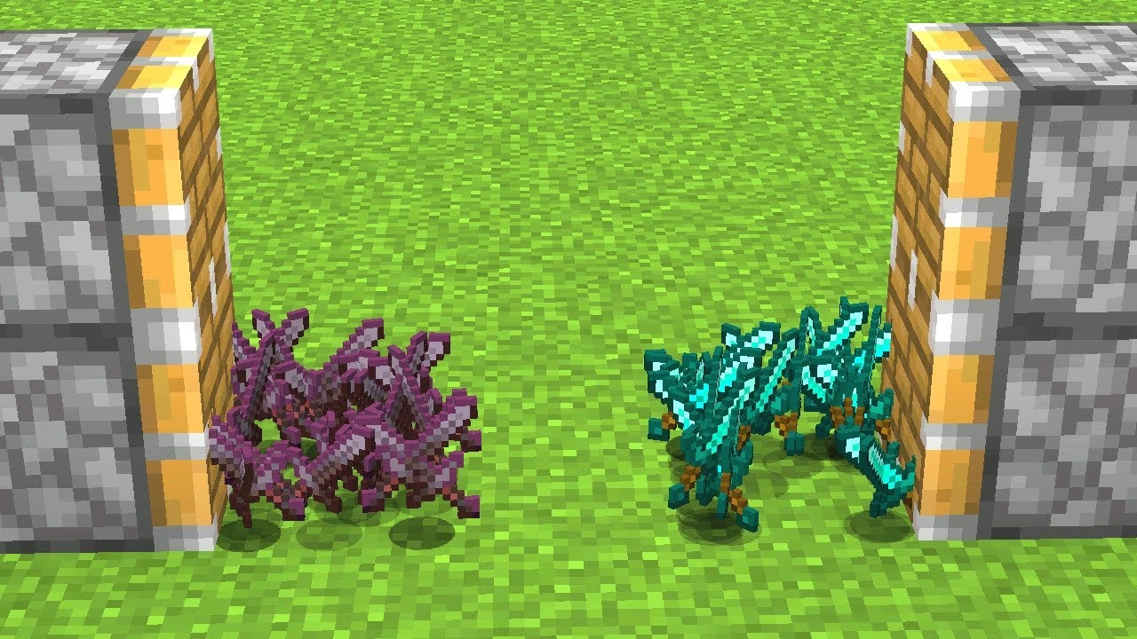 1000 diamond swords + 1000 netherite swords = ? - YouTube