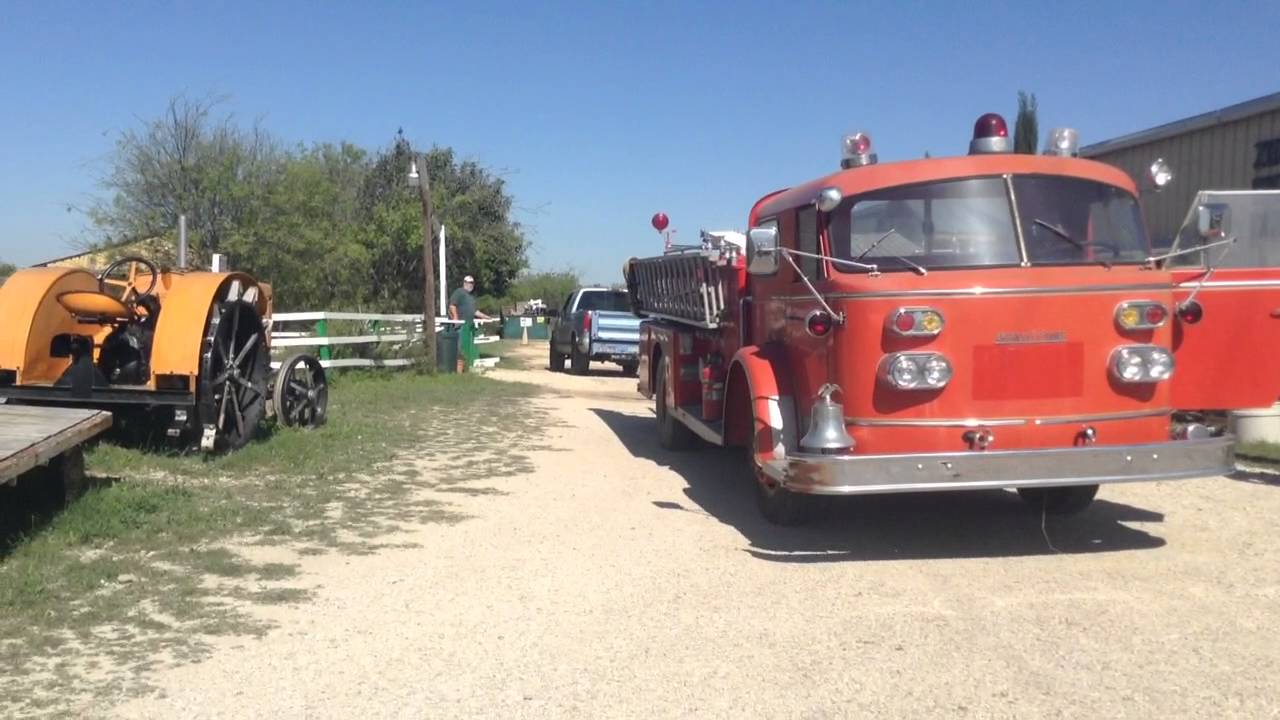 Towing TTM's 1958 La France Firetruck To Its New Display Location - YouTube
