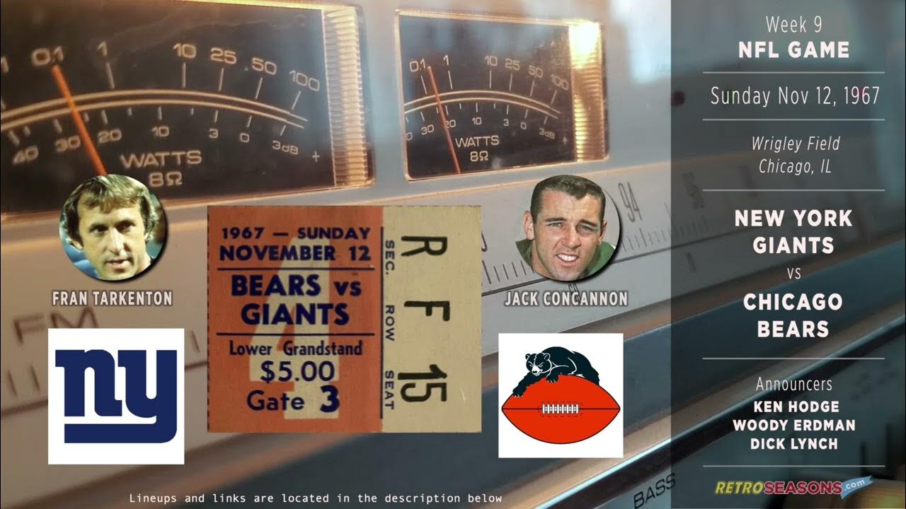1967-Nov-12 • NYG/CHI • New York Giants vs Chicago Bears - NFL Radio - YouTube