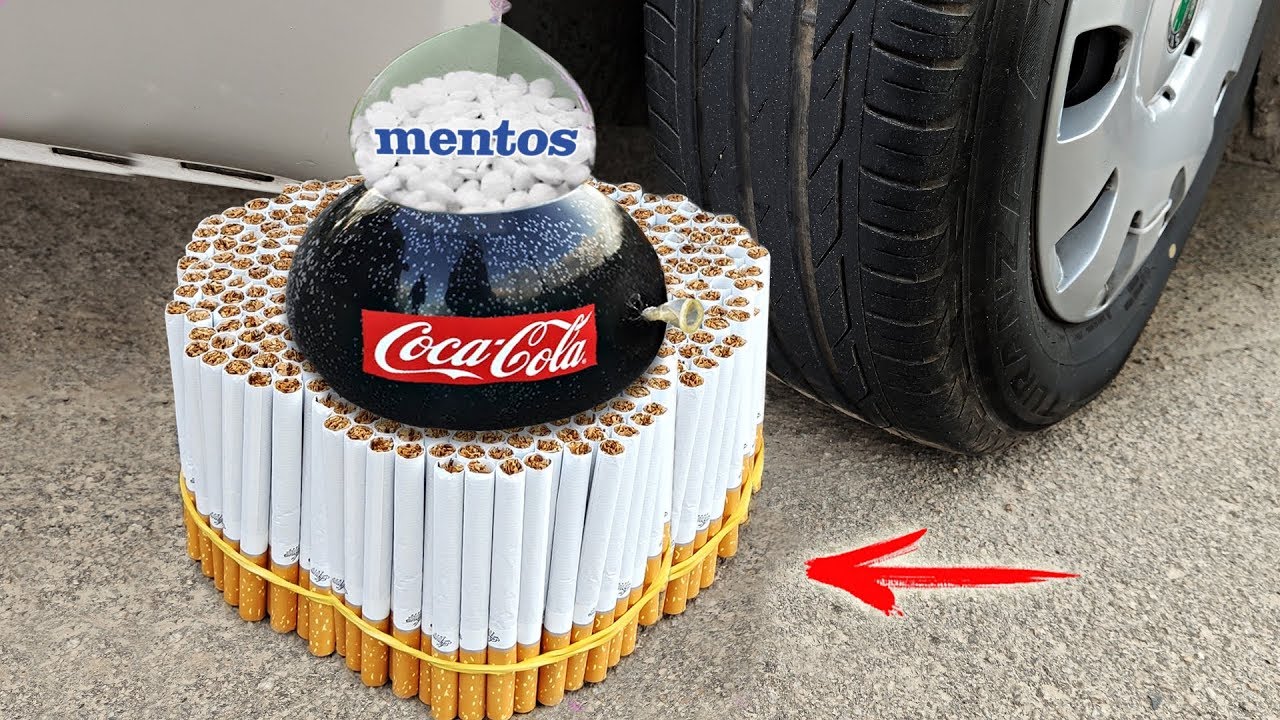 EXPERIMENT: CAR VS COCA COLA & MENTOS & CIGARETTES - YouTube