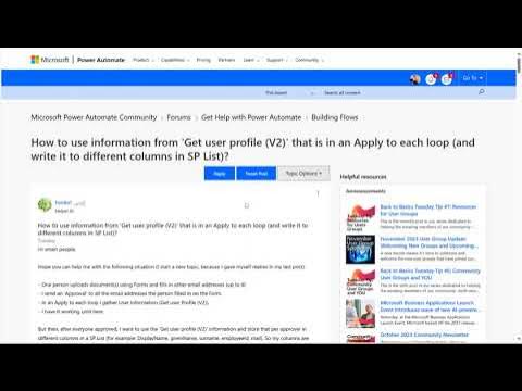 Power Automate - Community question related to arrays - YouTube
