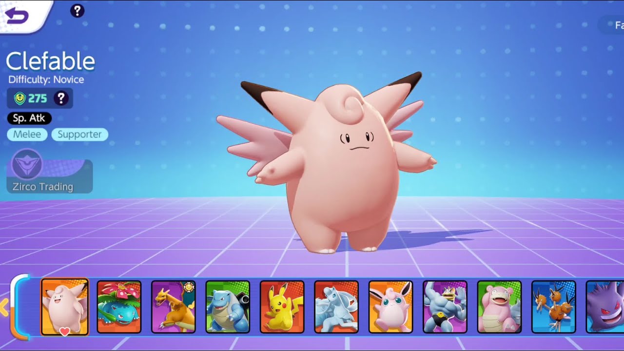 Pokemon UNITE: Clefable (Supporter) Gameplay - YouTube