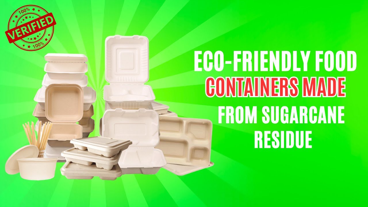 Food Containers Made from Sugarcane Residue - YouTube