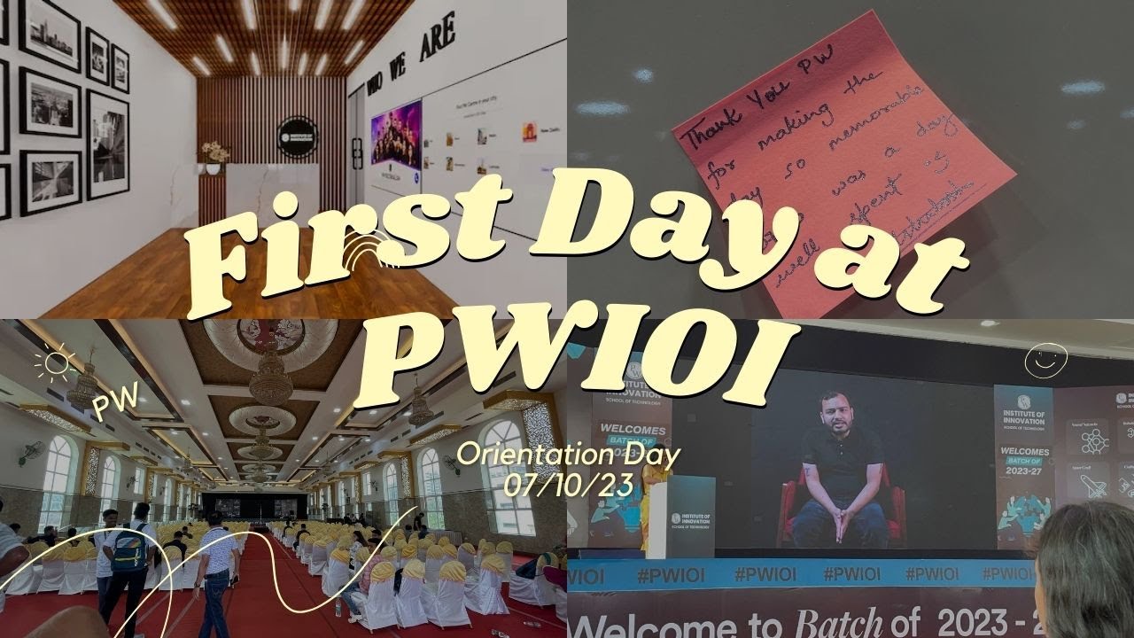 My First Day At PWIOI | Orientation Day | Welcome kit unboxing # ...