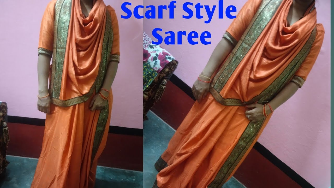 Style Saree Pallu Draping Tutorial//How to Drape Saree Pallu Scarf//# ...
