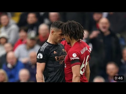 Granit Xhaka and Alexander Arnold fight in Arsenal Liverpool match 🔥 ...