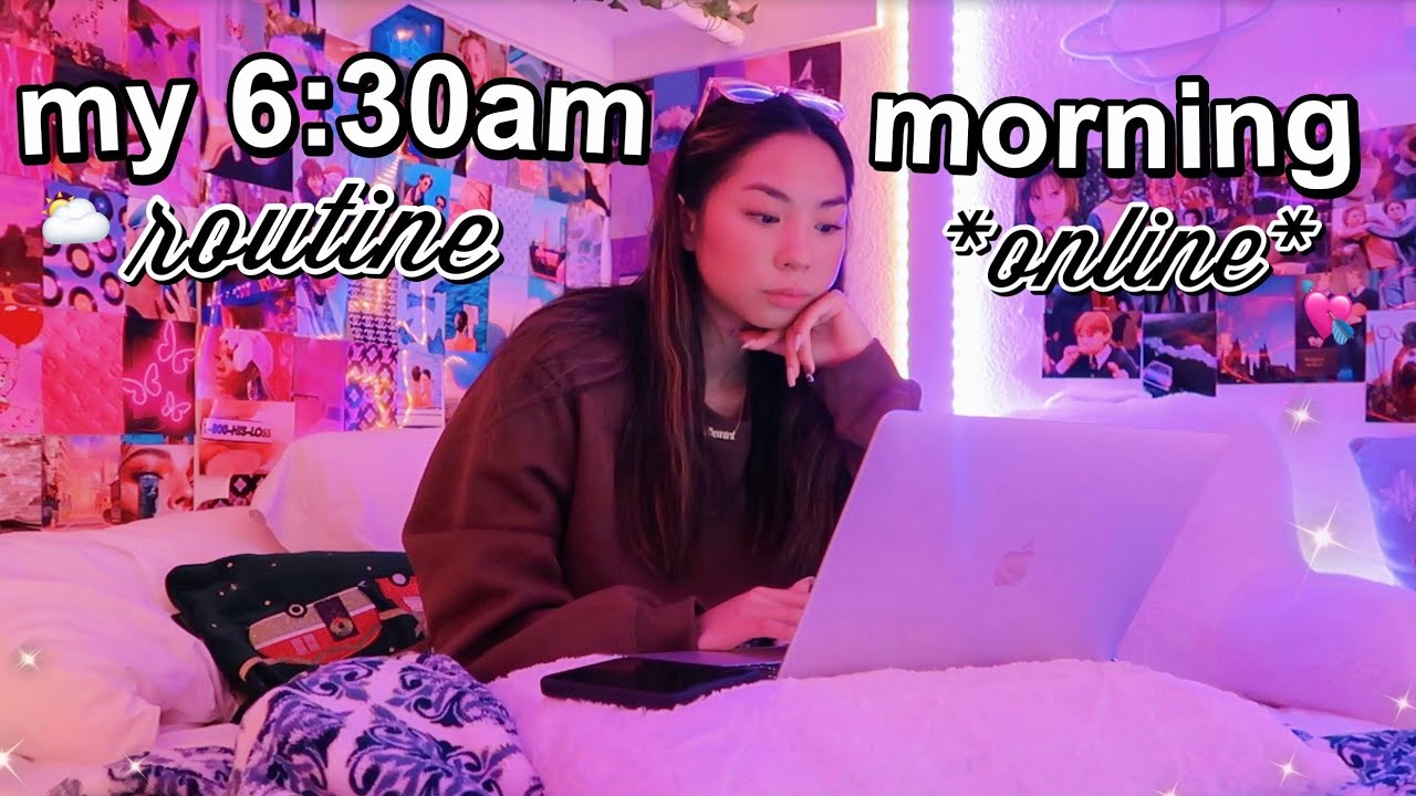 my 6:30am school morning routine *realistic + productive* 🌥💘 - YouTube