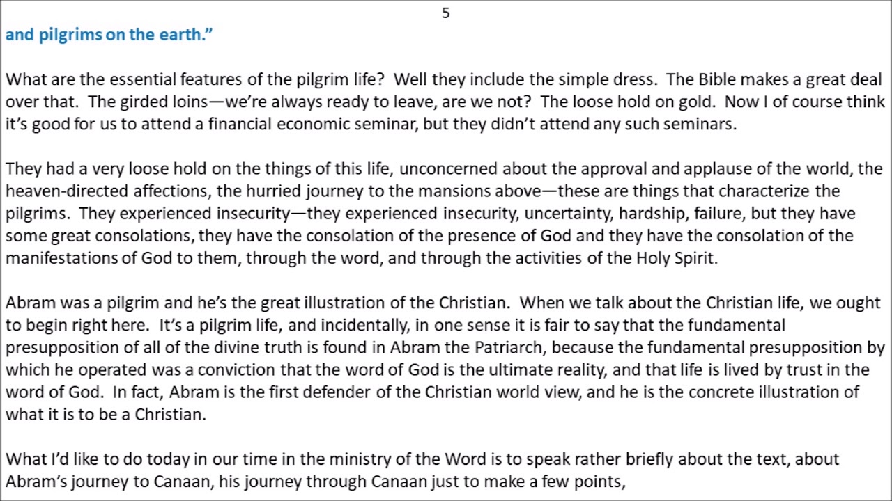 S. Lewis Johnson - "The First Great Pilgrim Father" (Genesis 12:4-9 ...