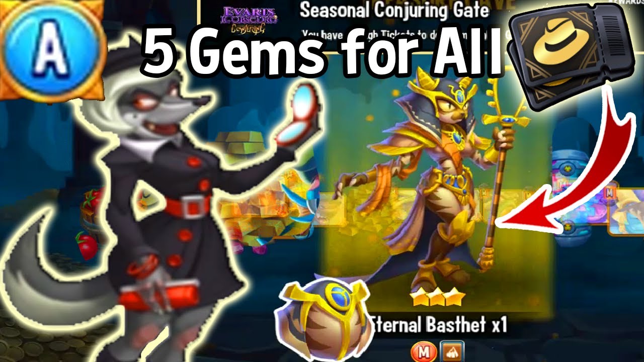 Monster Legends Room 35 Get General Basthet for 5 Gems Tickets Treasure ...