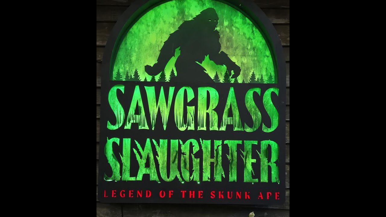 Sawgrass Slaughter Skunk Ape Scare Zone at Howl o Scream Busch Gardens ...