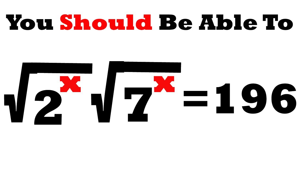 A Nice Exponential Equation With Roots - YouTube