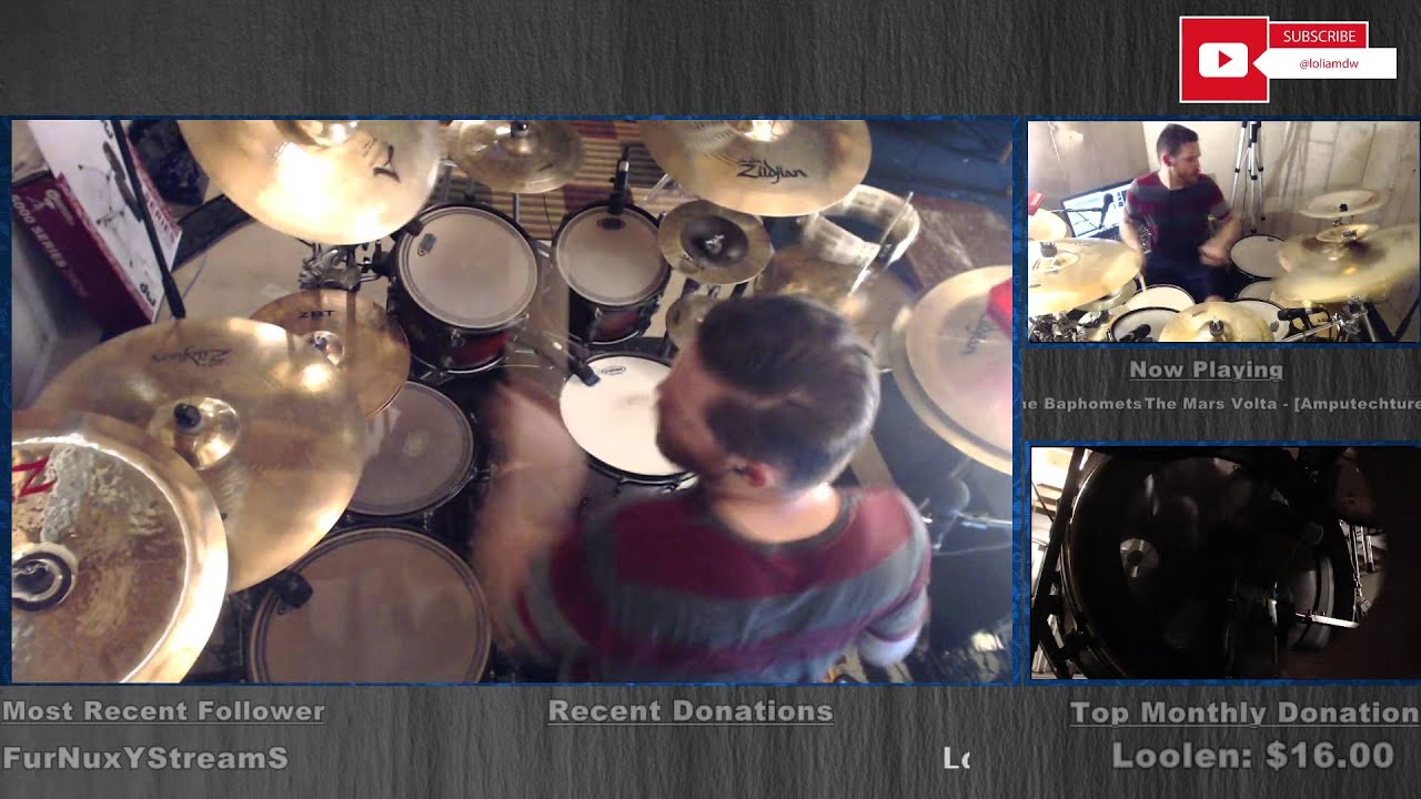 Twitch Streaming DRUMS Live! 10 mics, 3 cams. Mars Volta - Day of the ...