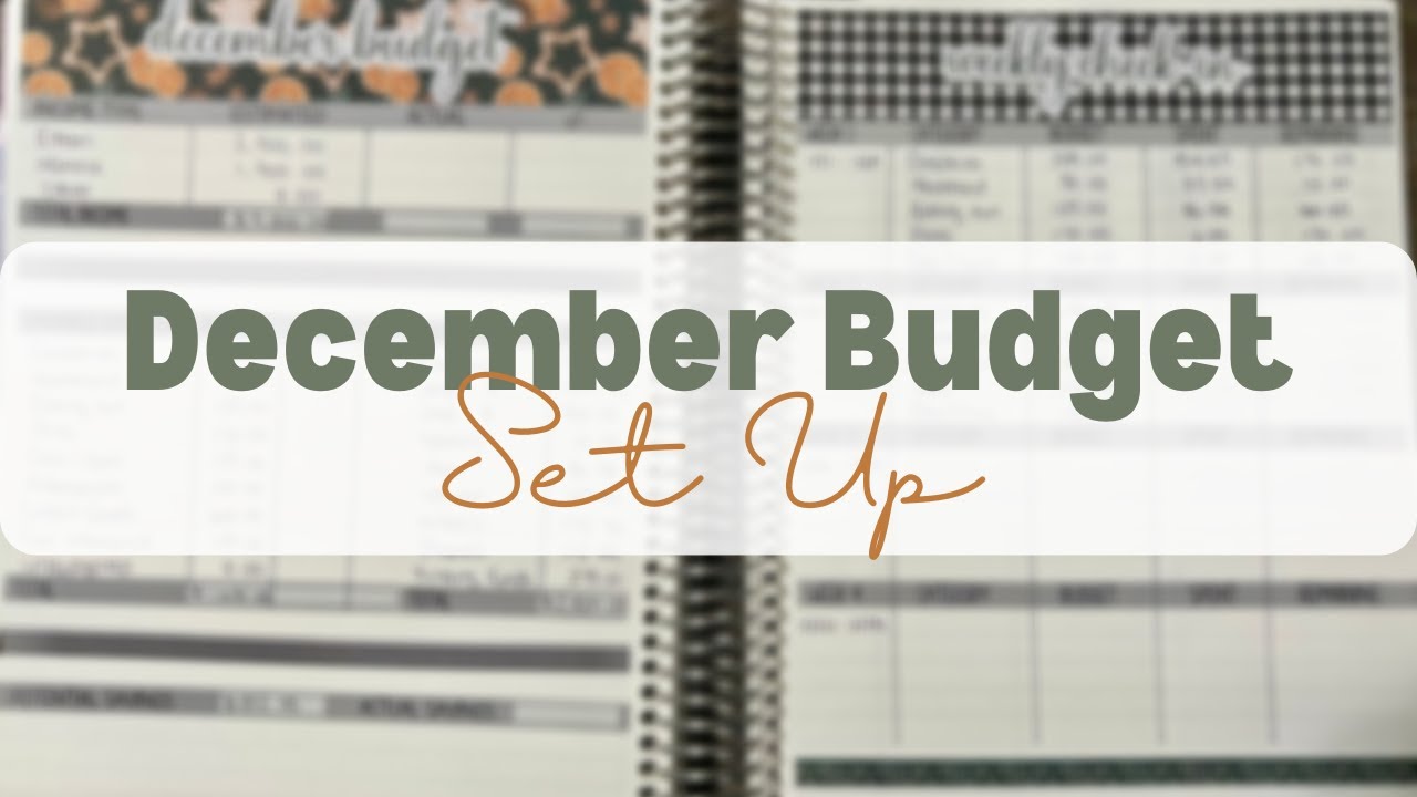 December Budget Set Up - YouTube