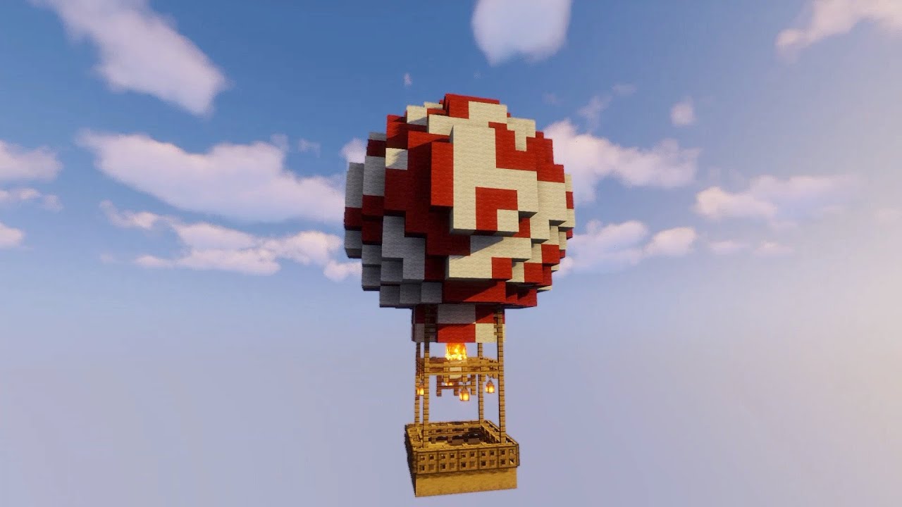 Minecraft relaxing hot air balloon timelapse - YouTube