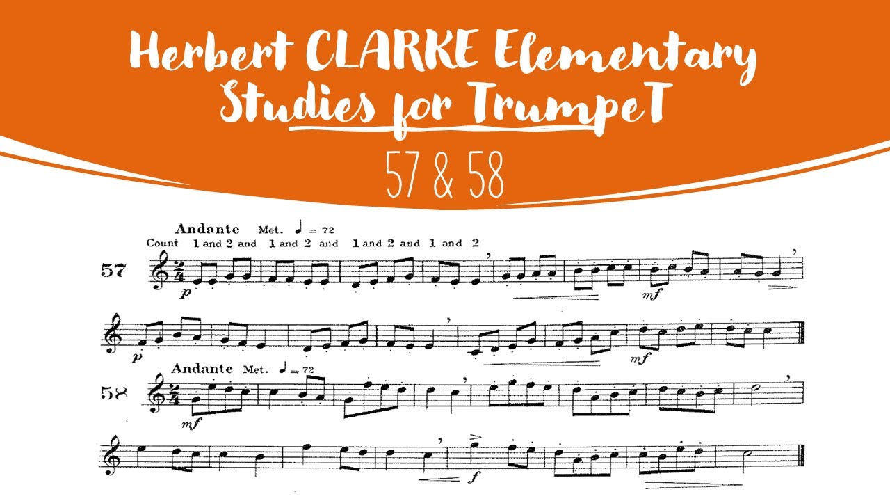 🎺 [TRUMPET METHOD] CLARKE Elementary Studies for Trumpet 57 & 58 - YouTube