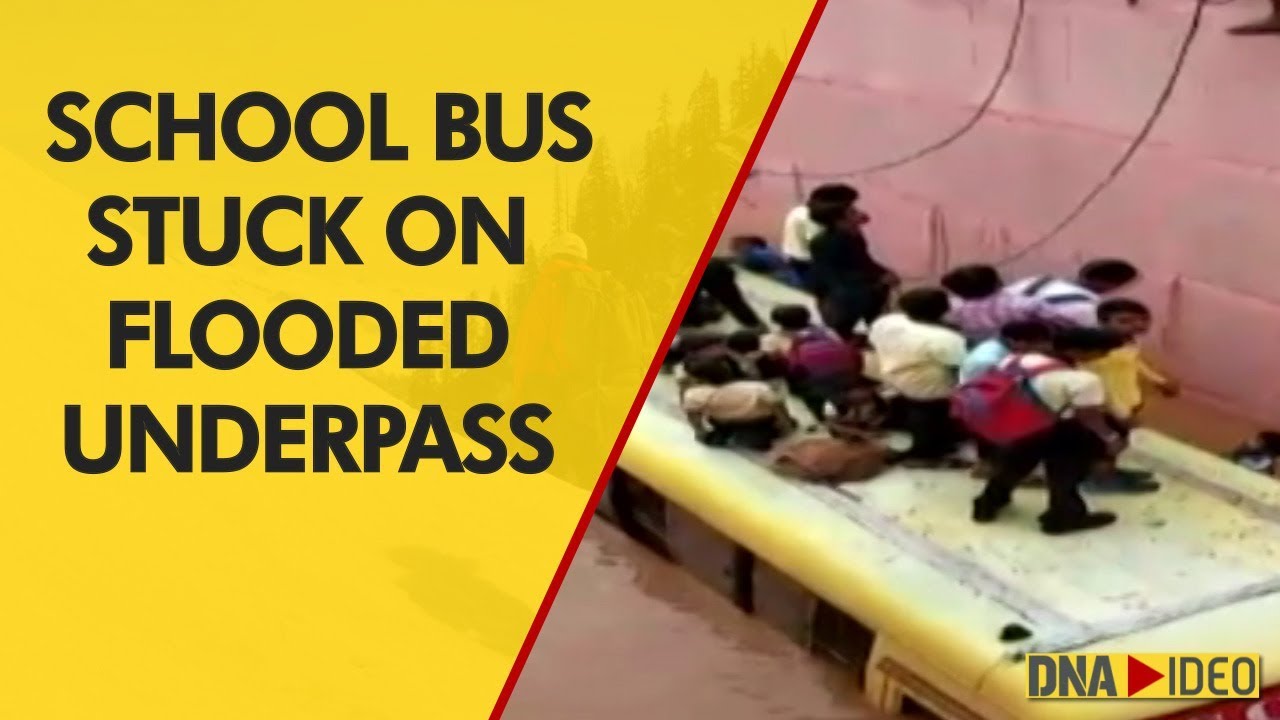 Dramatic Rescue Of Schoolchildren From Submerged Bus In Rajasthan - YouTube