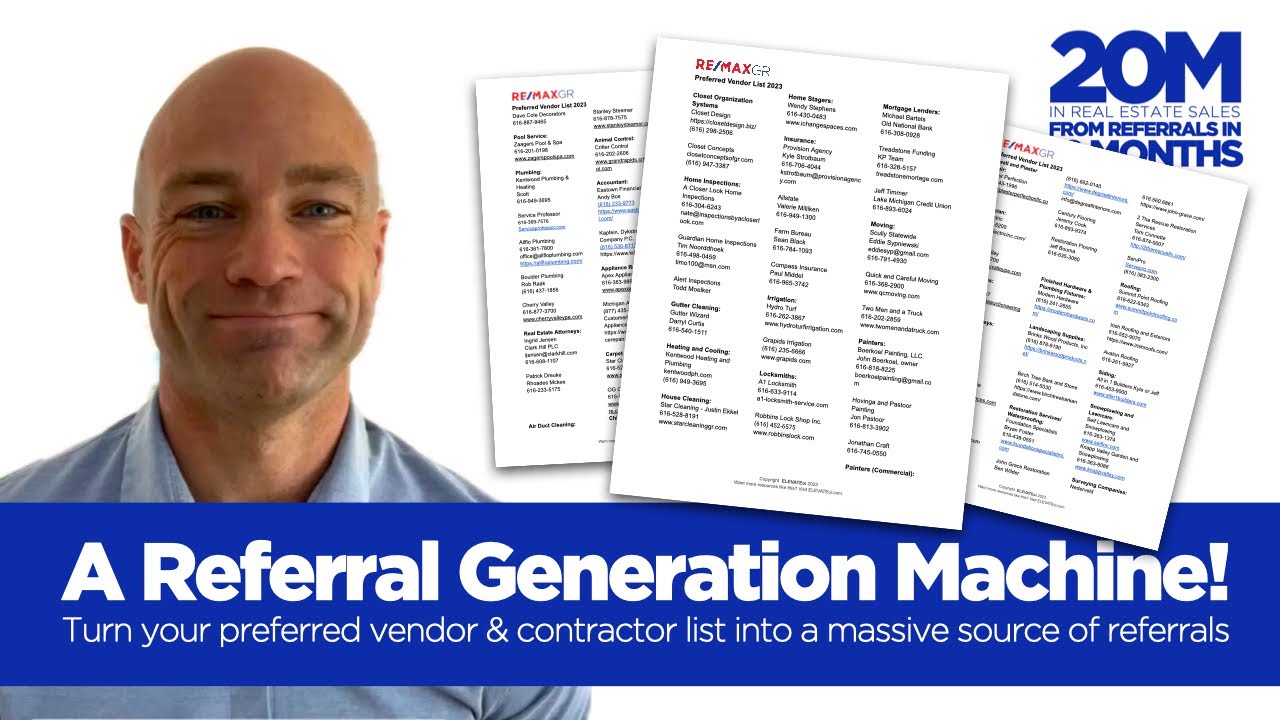 How to Create a Referral Generation Machine for Real Estate Pros - YouTube