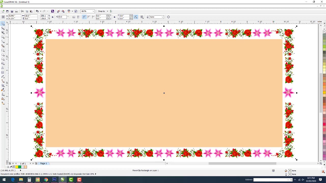 How to make Flower Bail Border in coreldraw - YouTube